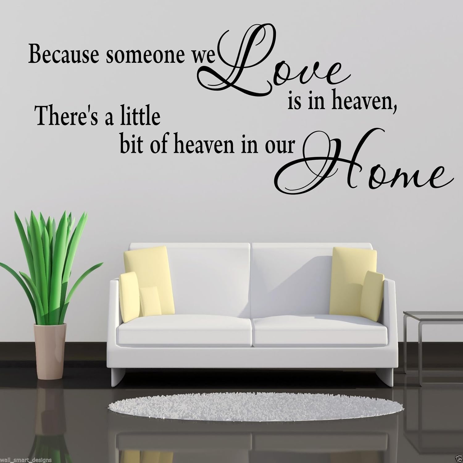 HEAVEN HOME Wall Art Sticker Hall Lounge Quote Decal Mural Stencil ...