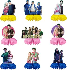 Amazon.com: 9pcs Zombies Party Supplies Honeycomb Centerpiece, Zombies ...