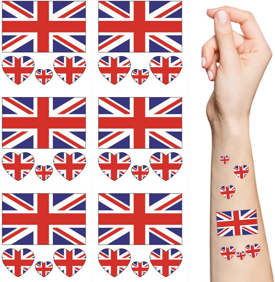 10 Sheets United Kingdom Flag British Flag National Flag Face Tattoo ...