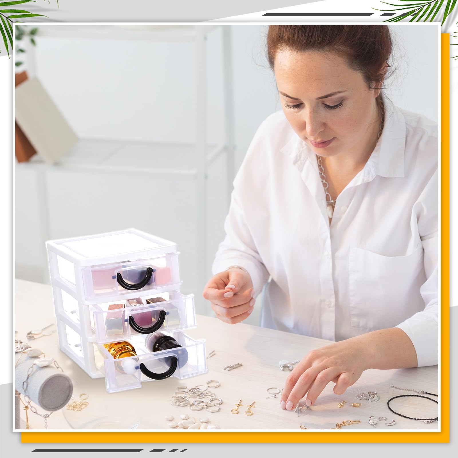 Thyle 2 Pcs Plastic Drawers Organizer Mini Organizer Box Stackable ...