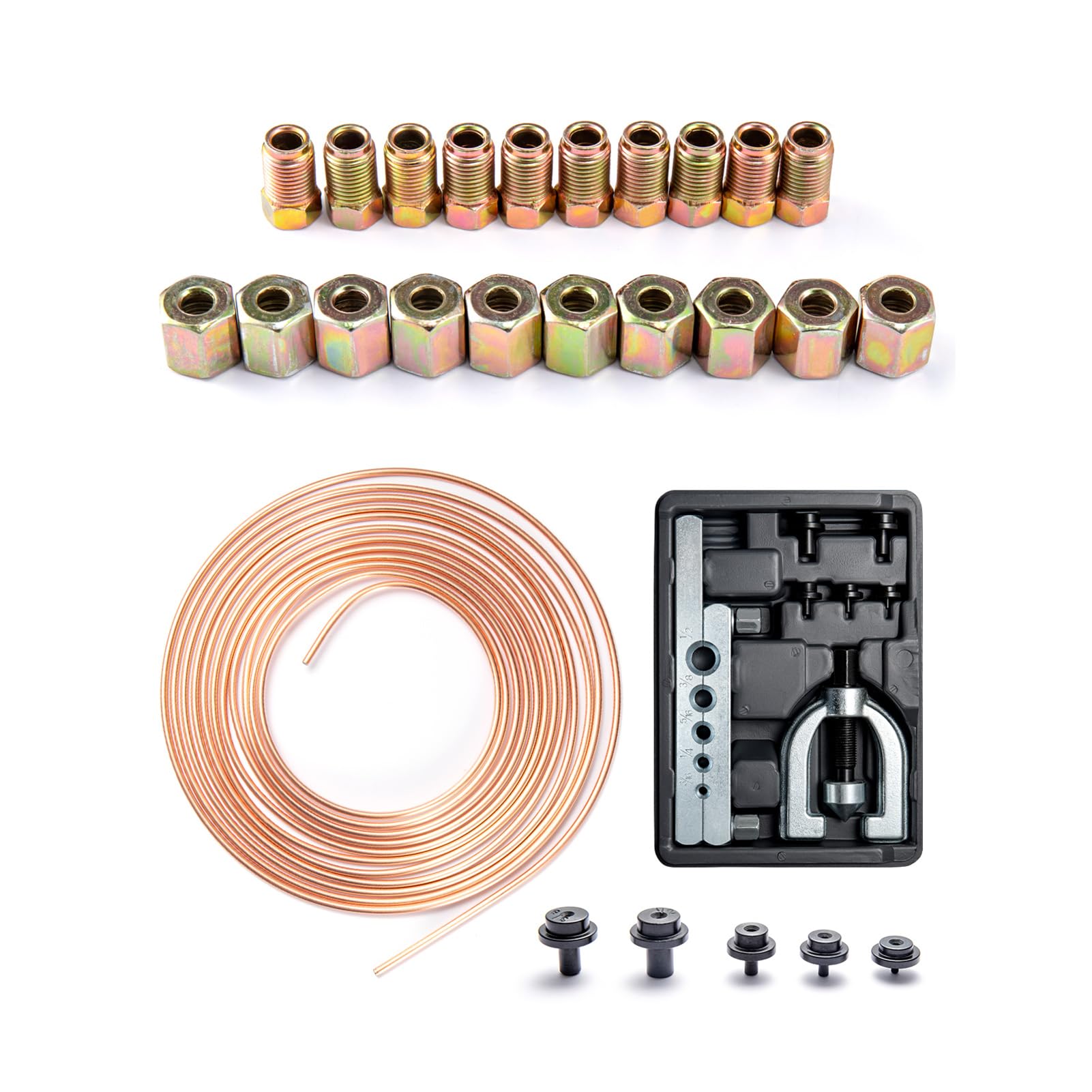 Trintion Brake Pipe Repair Kit 25Ft Brake Pipe Flaring Tool Kit 3/16 ...
