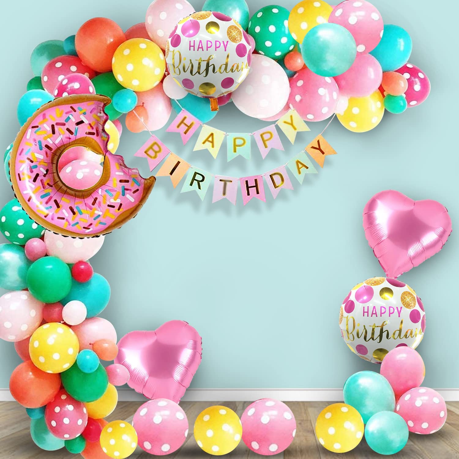 Buy Party Propz Happy Birthday Decoration Kit - Large 53 Pcs | Donut ...