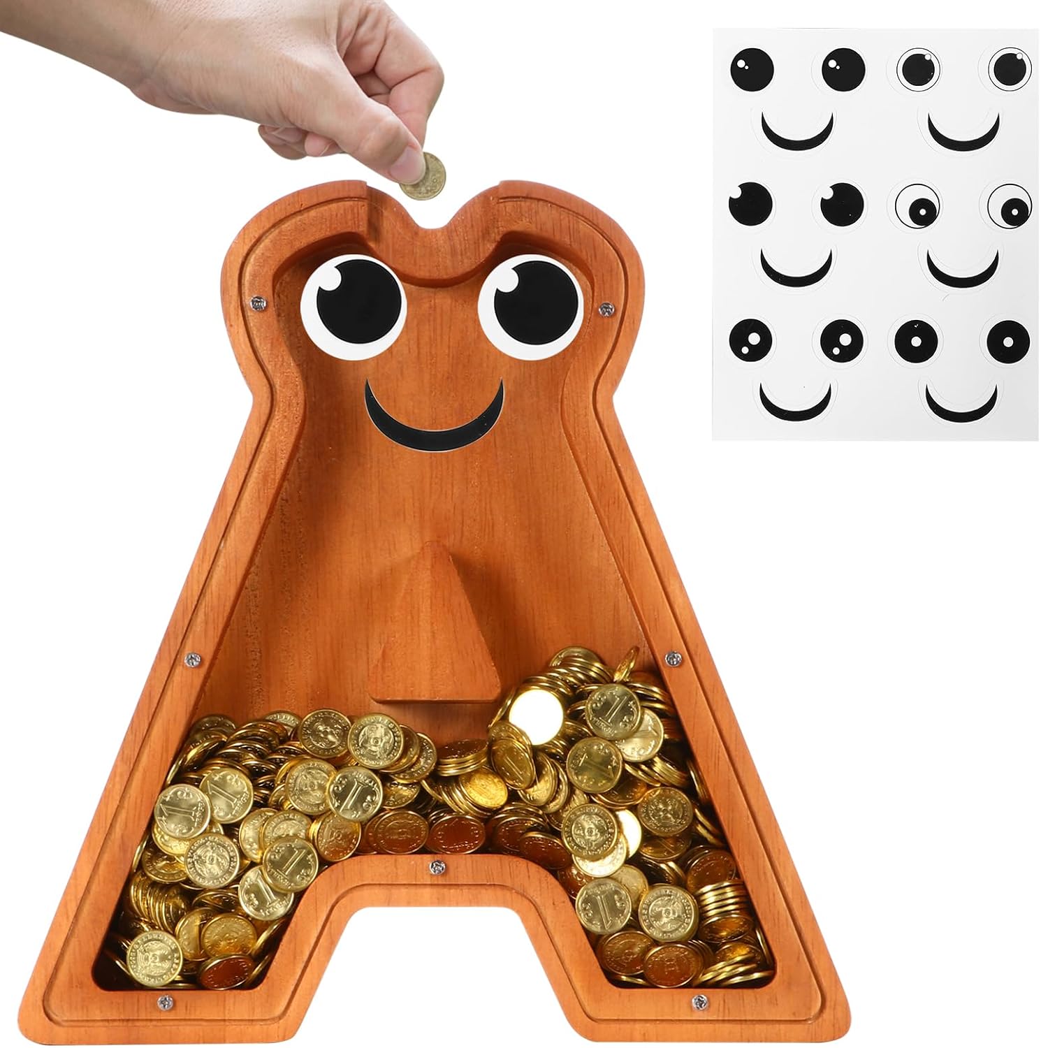 Amazon.com: Wooden Letter Piggy Bank for Kids Personalized Letters ...