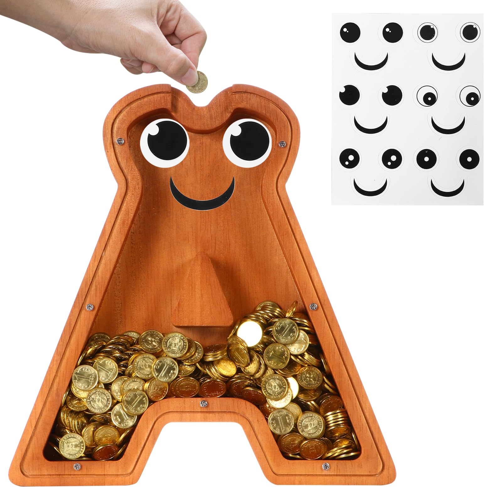 Wooden Letter Money Box Personalized Letters Wooden Piggy Bank Money ...