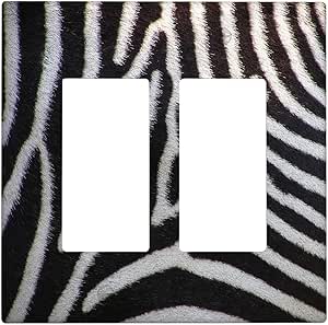 Zebra Print 2 Gang Double Rocker Light Switch Plate Covers Decorative ...