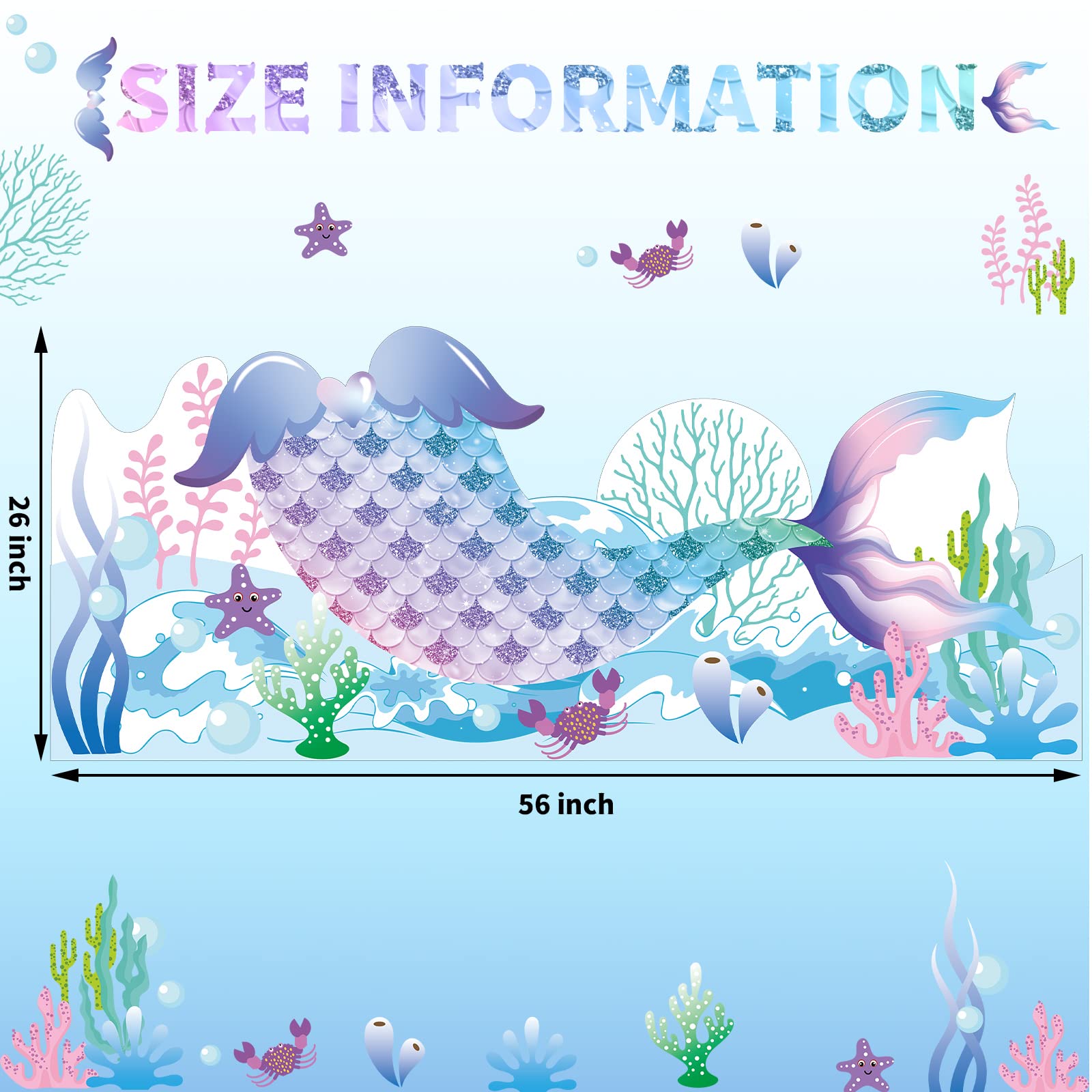 Mermaid Tail Photo Prop Stand up Mermaid Photo Cutout Cardboard Mermaid ...