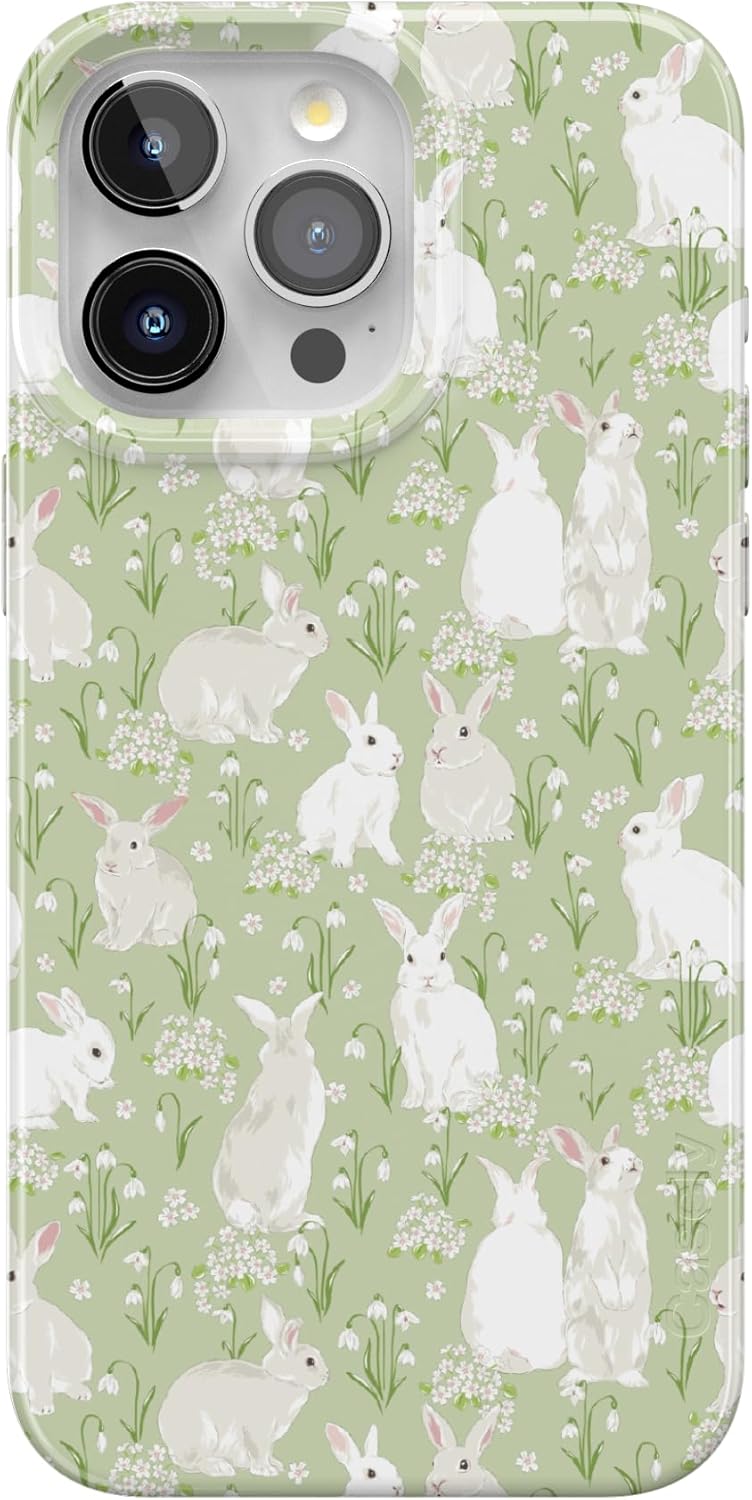 Amazon.com: Casely iPhone 15 Pro Case | Hop to it | Green Bunny ...