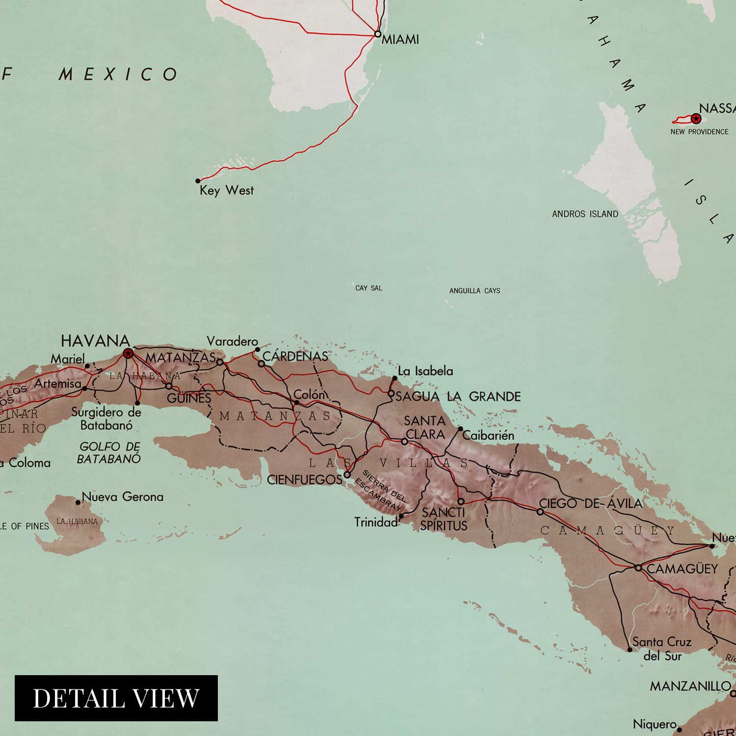 Snapklik.com : HISTORIX Vintage 1962 Cuba Map Print