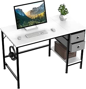 Amazon.com: HOMIDEC Office Desk, Computer Desk with Drawers 40" Study ...