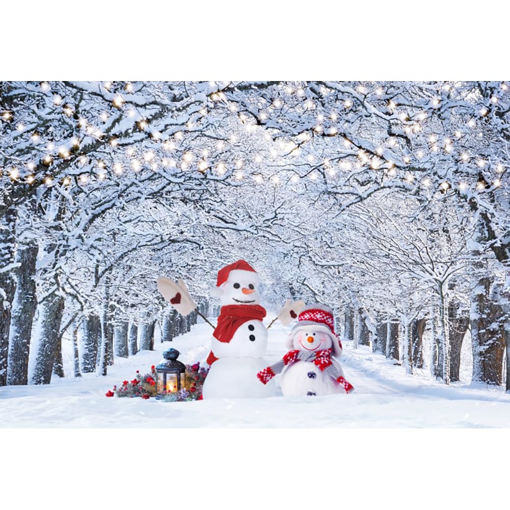 Amazon.com : CRTPOD 8x6ft Winter Snowman Backdrop for Photoshoot Snow ...