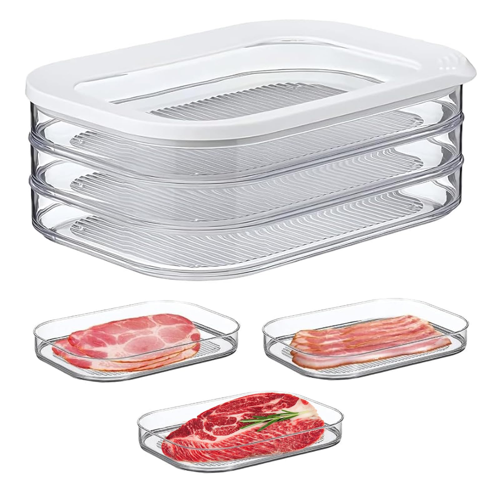 Amazon.com: CHACHAE Deli Meat Container for Fridge,Bacon Lunch Meat ...
