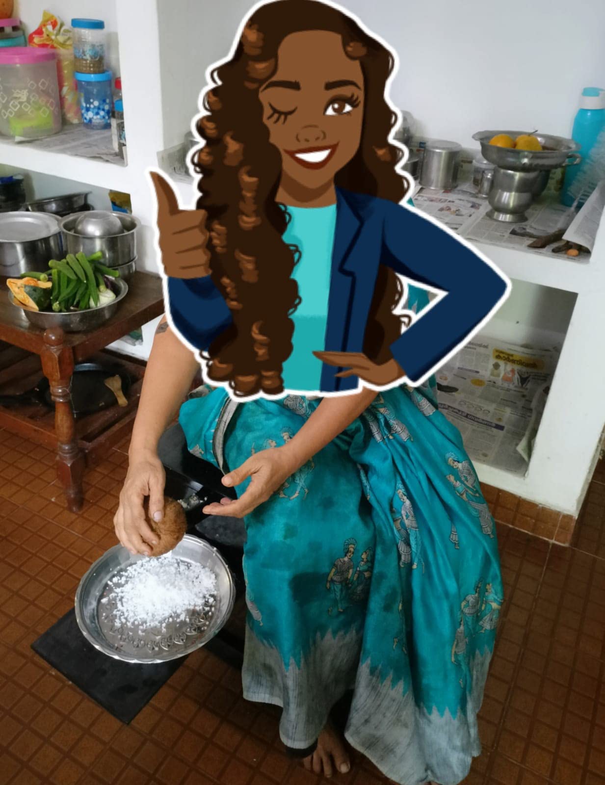 PEDPIX 2 in 1 Polished Wooden Stool Chirava/Coconut Scraper Grater ...