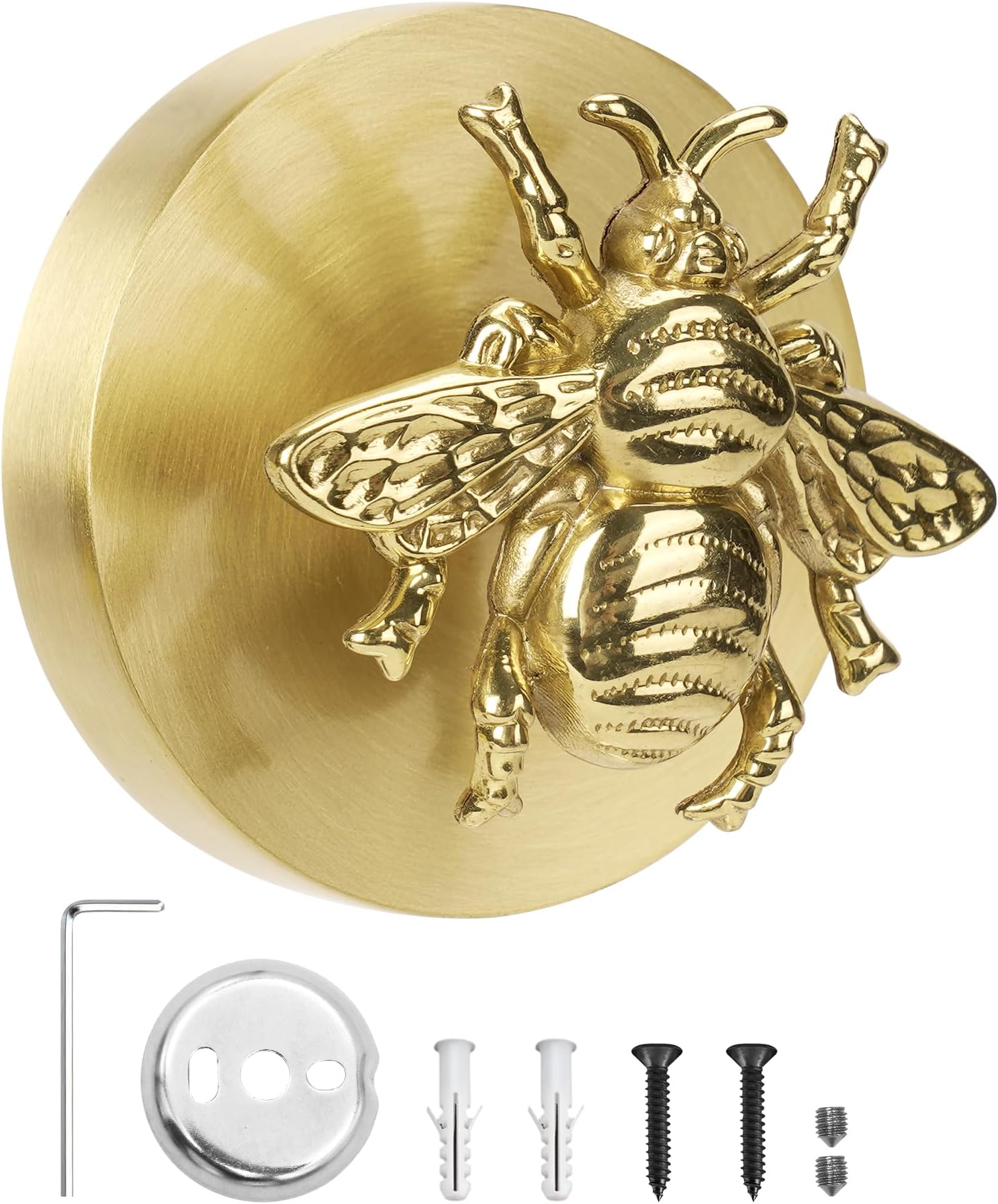 Amazon.com: CAIRIAC Wall Mounted Metal Coat Hooks Brass Bee Coat Rack ...