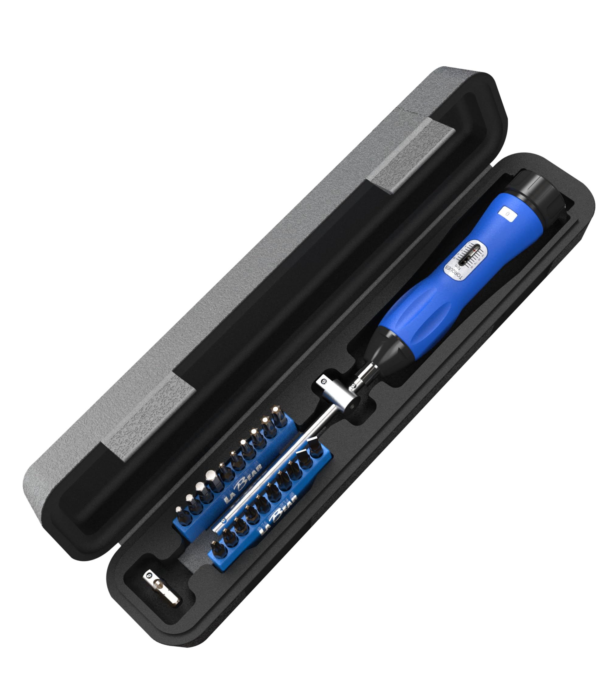 Snapklik.com : LABEAR- 23PCS 1/4"Dr. 2-10Nm Torque Wrench Screwdriver Set