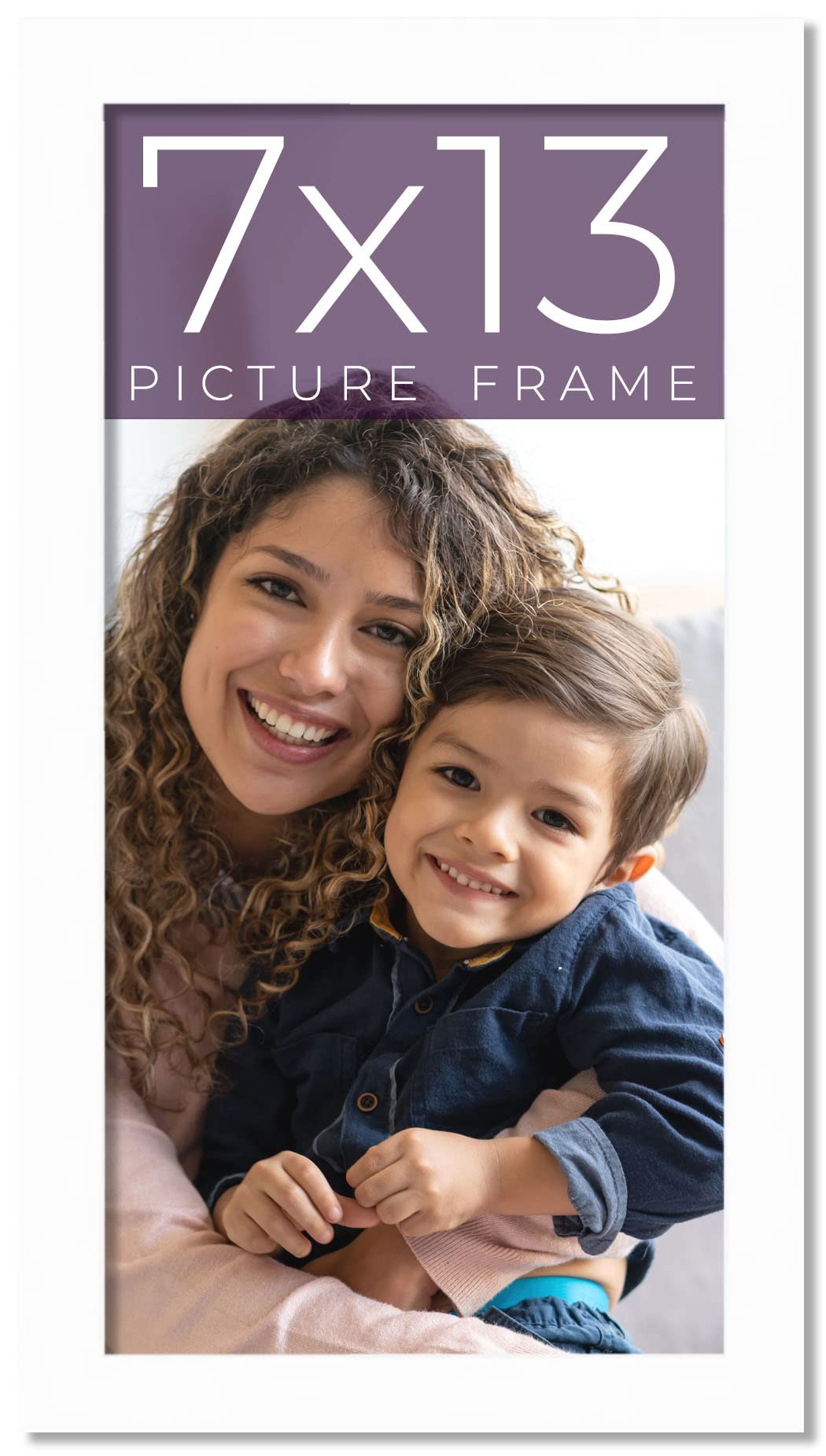 Amazon.com - 7x13 Frame White Real Wood Picture Frame Width 0.75 Inches ...