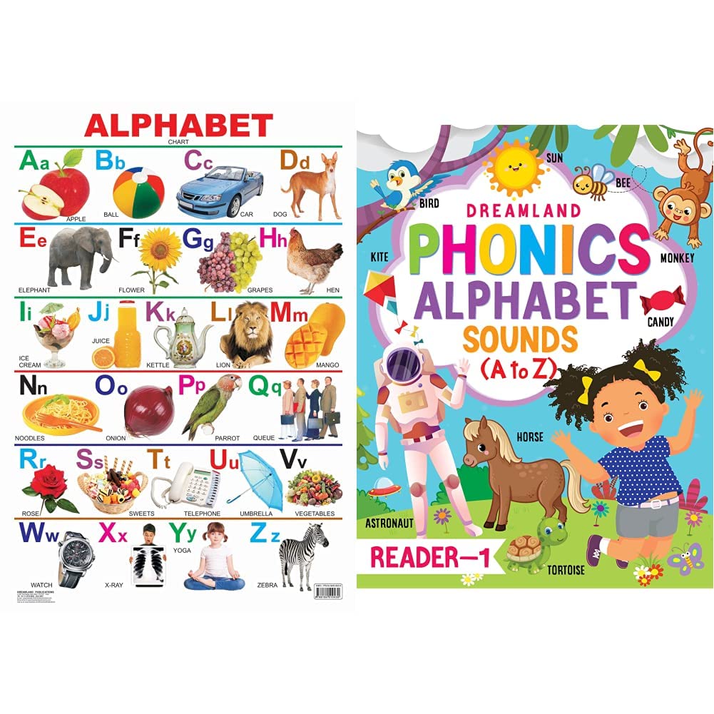Alphabet Educational Wall Chart For Kids Both Side Hard Laminated ...