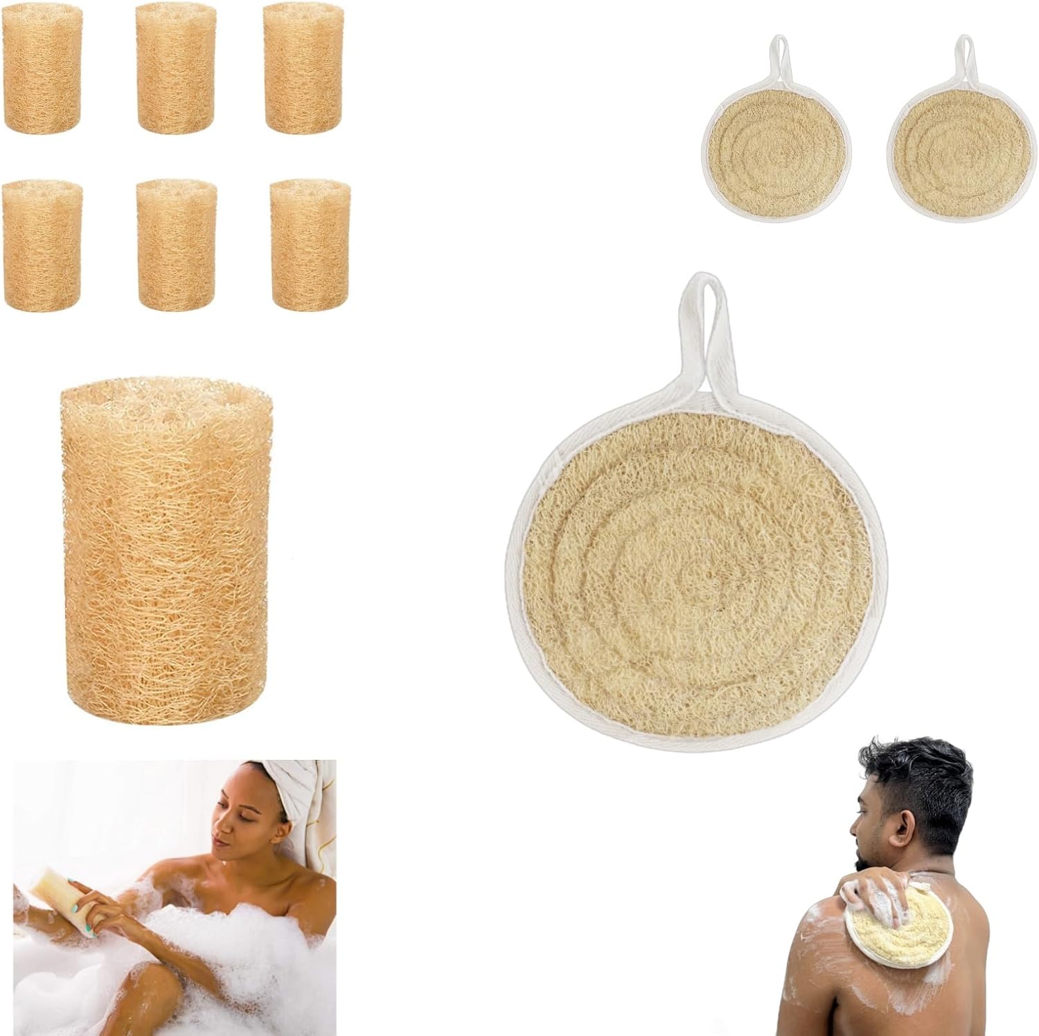 Amazon.com: Natural Loofah Sponge Shower Organic Luffa Bath Loofa ...