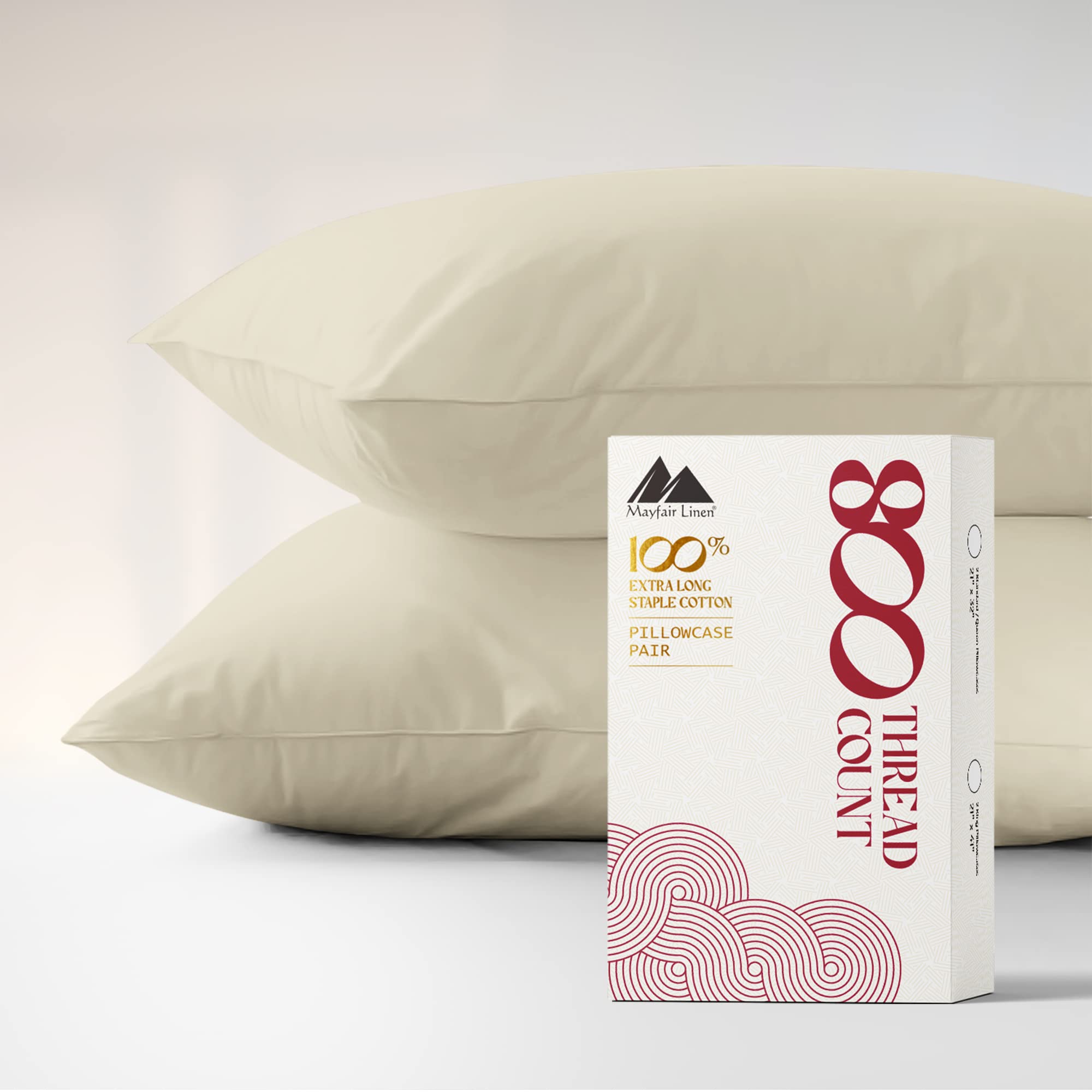 Amazon.com: MAYFAIR LINEN 100% Egyptian Cotton Pillow Cases - 800 ...