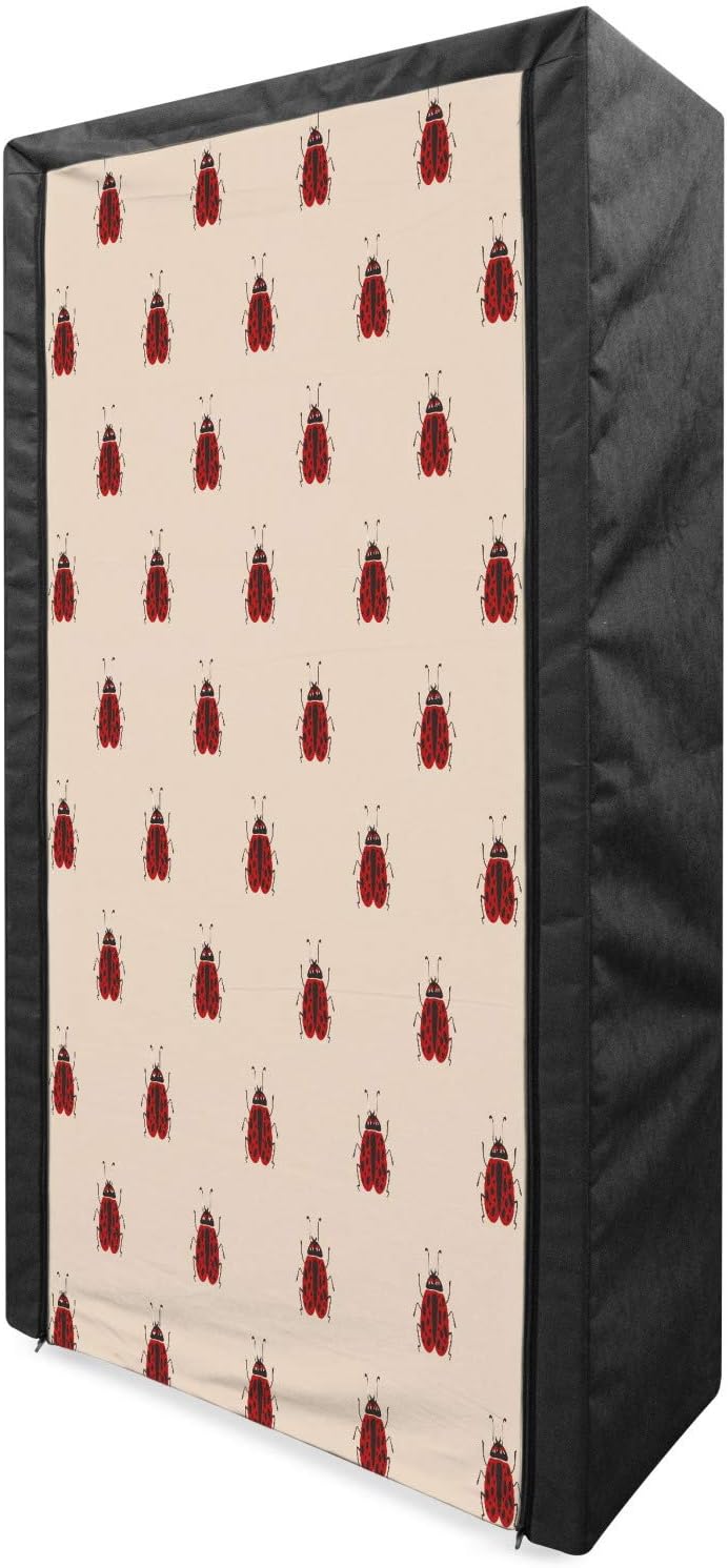 Ambesonne Ladybugs Portable Fabric Wardrobe, Heart Like Shape Beetle ...