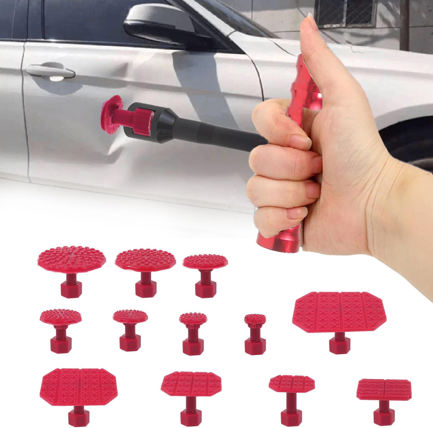 Professional Dent Puller Tabs & T-bar Puller Kit 13-Piece - PDR Tools ...