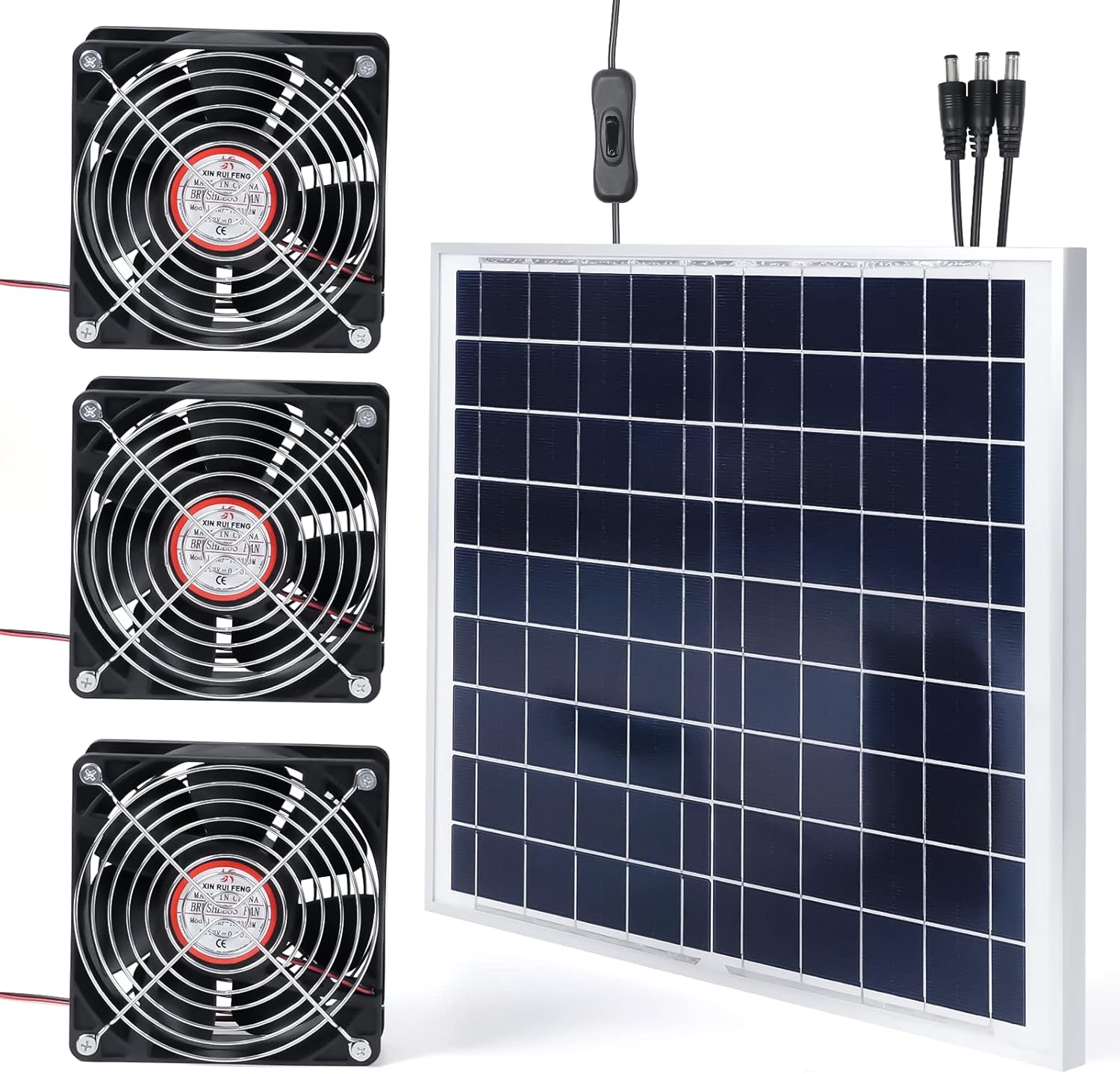 Amazon.com : Fitinhot Solar Panel Fan Kit, Waterproof Solar Panel ...