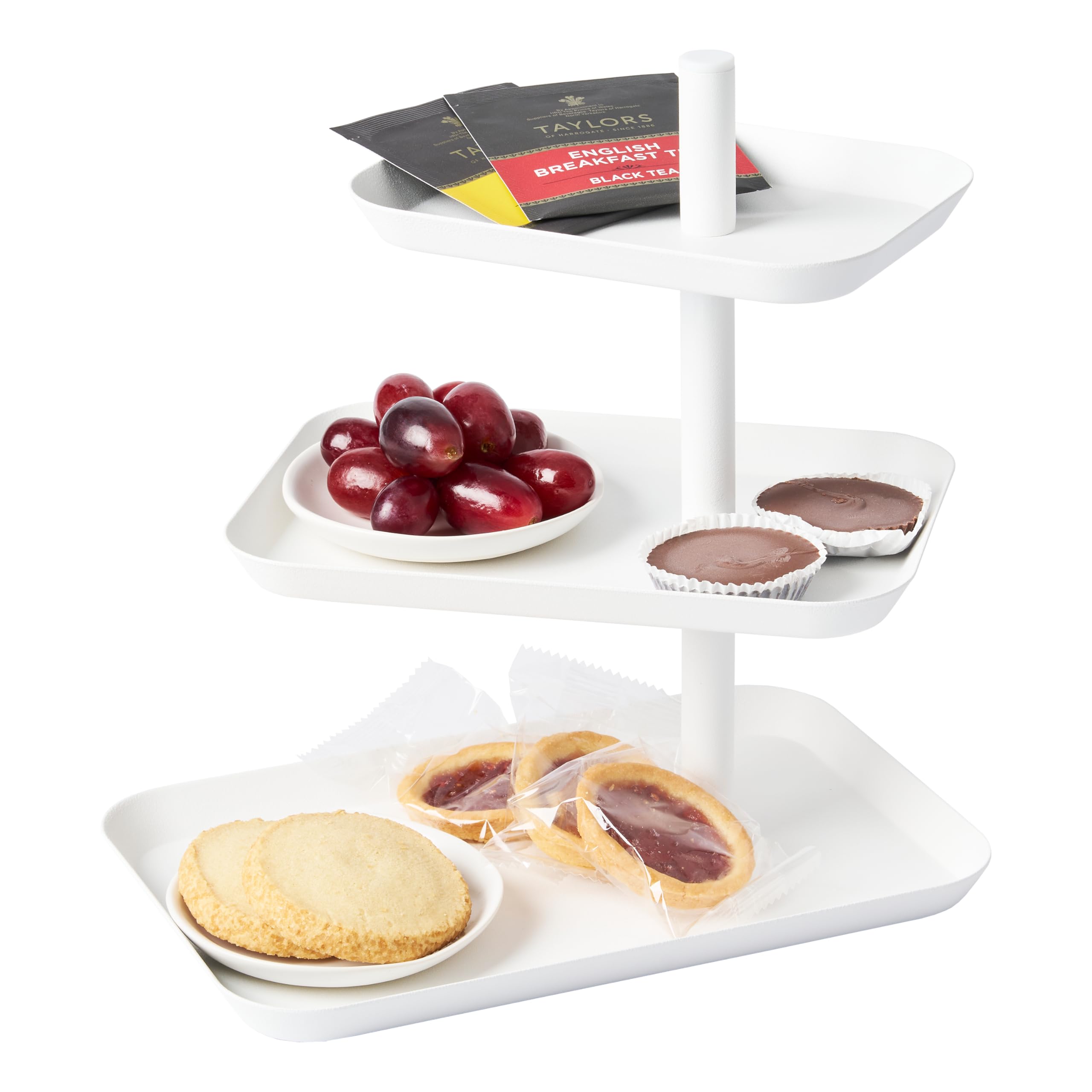 YAMAZAKI Serving Stand with 3 Layers - Tower - White : Amazon.nl: Home ...