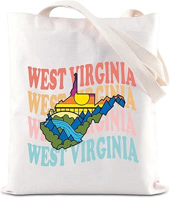 Amazon.com: ENSIANTH West Virginia Moving Gift West Virginia Map Tote ...
