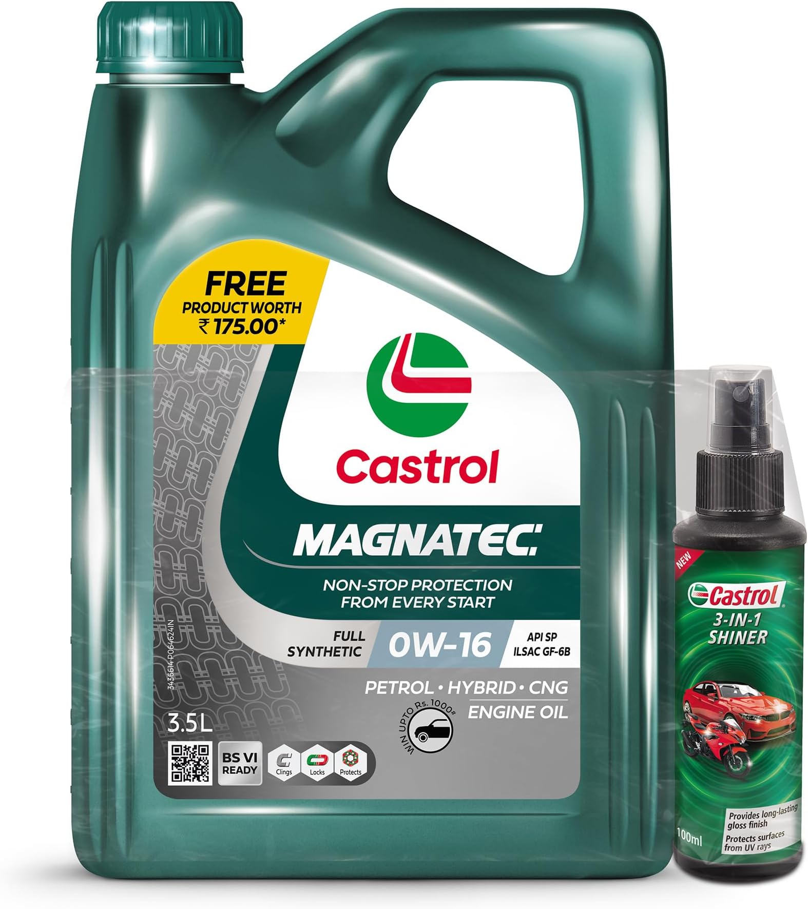 Castrol MAGNATEC 0W-16 - Full Synthetic Engine Oil for Petrol, Diesel ...