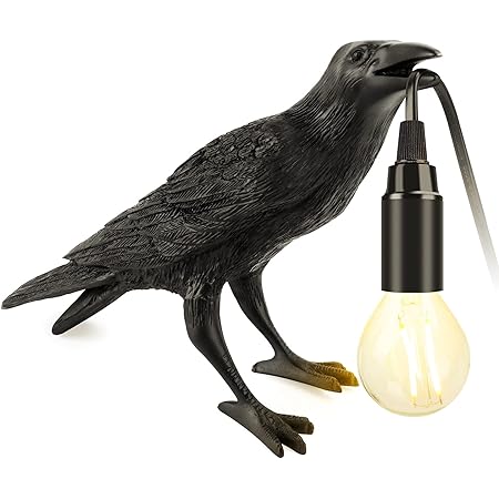 OVANUS Crow Lamp - Raven Lamp Adjustable Brightness with Bulb，Bird lamp ...
