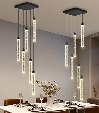 dolria Modern Crystal Pendants Lighting Mini Chandelier for Kitchen Island LED Dimmable Ceiling ...
