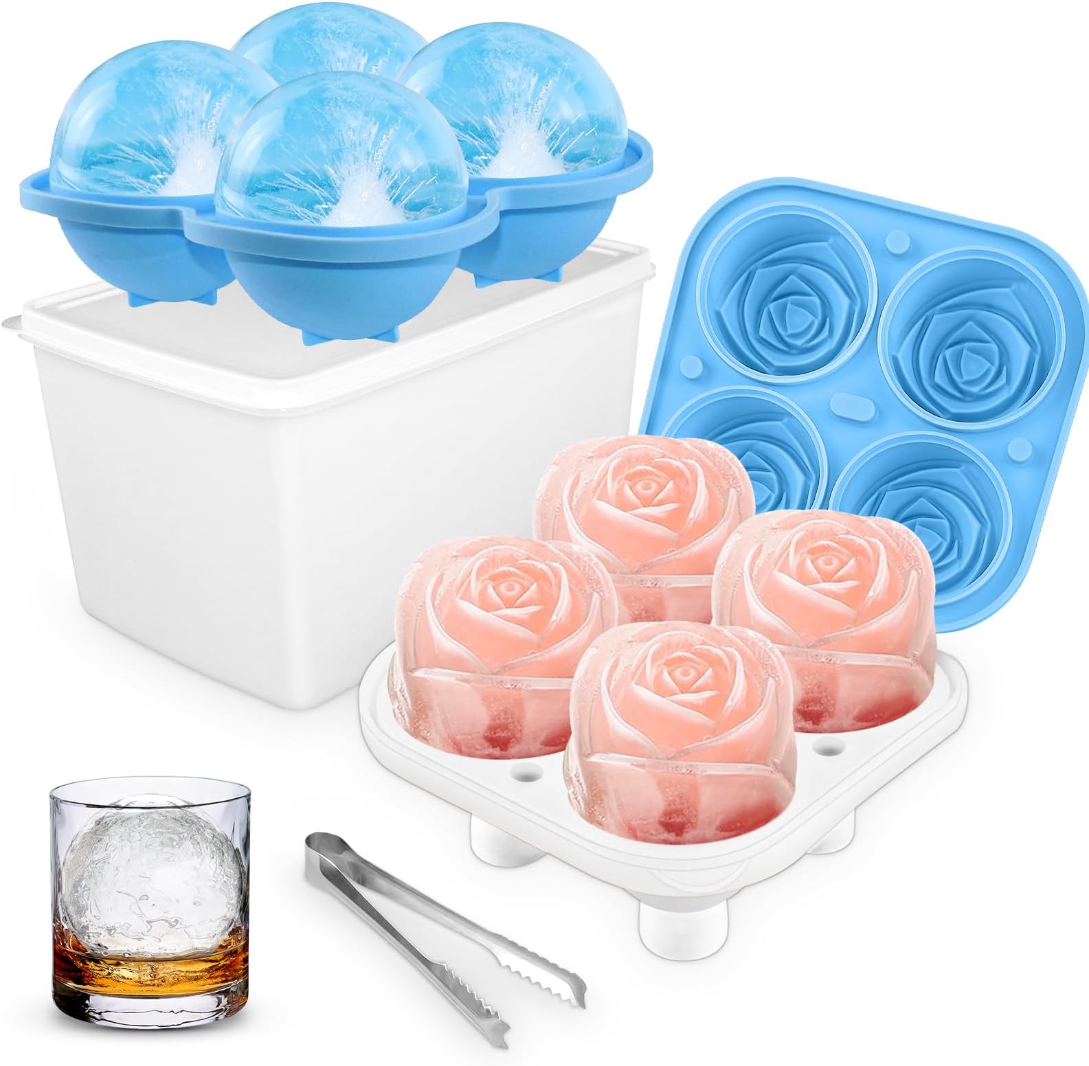 Amazon.com: XJSXZC Silicone Ice Bucket, Ice Cube Mold Ice Trays, (2 in ...