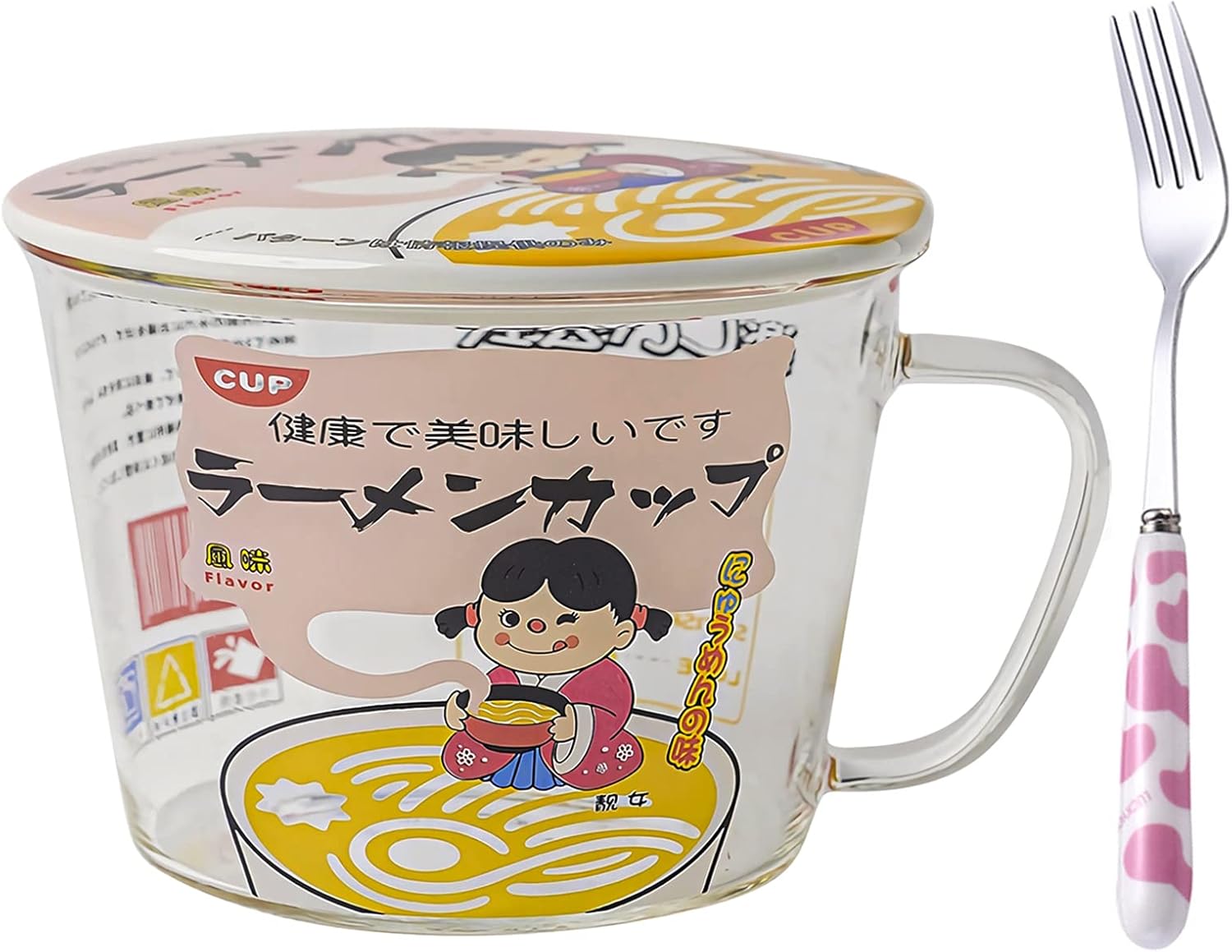 Amazon.com: ECTbicyk 34 OZ Glass Ramen Bowl with Lid Instant Ramen ...