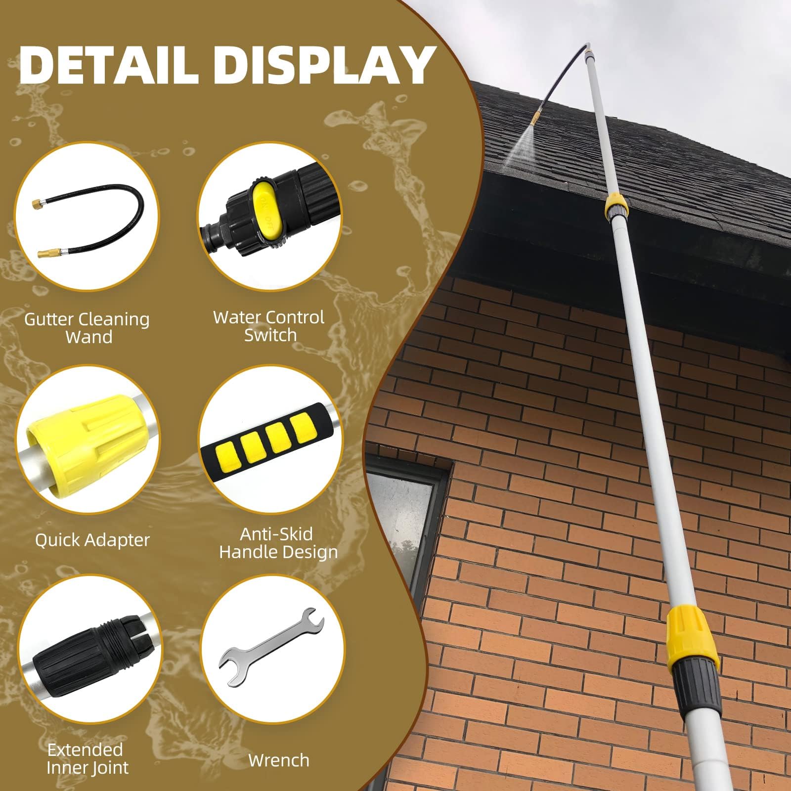 Snapklik.com : Gutter Cleaning Tools - 16FT Telescopic Gutter Cleaner