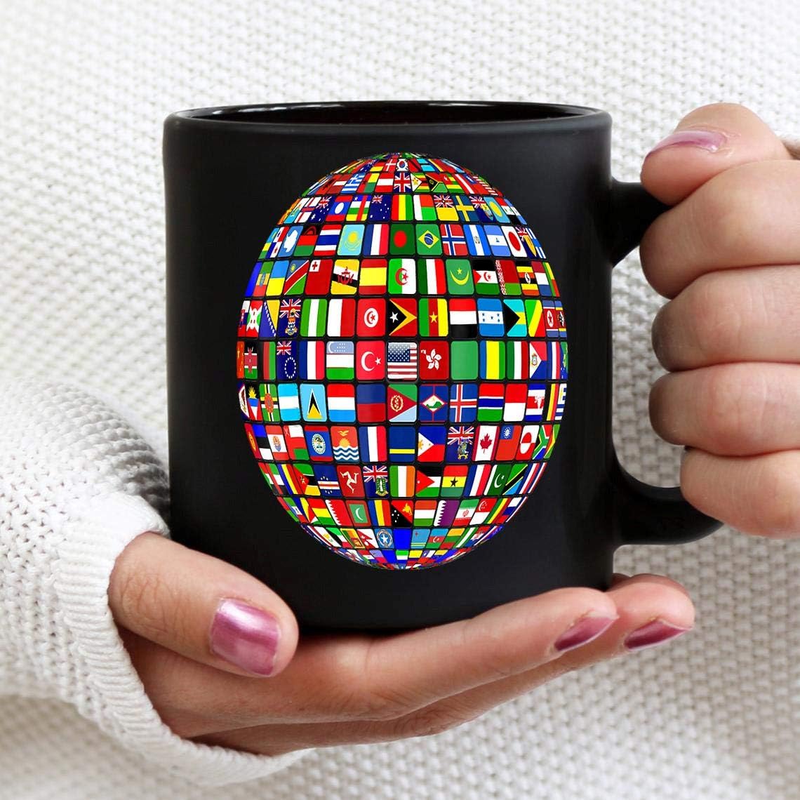 Amazon.com | World Map of Flags Globe Atlas Flags of the World - Black ...
