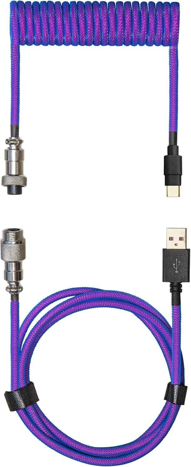 Cooler Master Coiled Keyboard Blue-Purple Cable with Detachable Metal ...