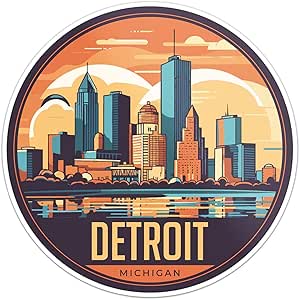 Amazon.com - Detroit City Sticker - Waterproof Vinyl Decal for Car ...