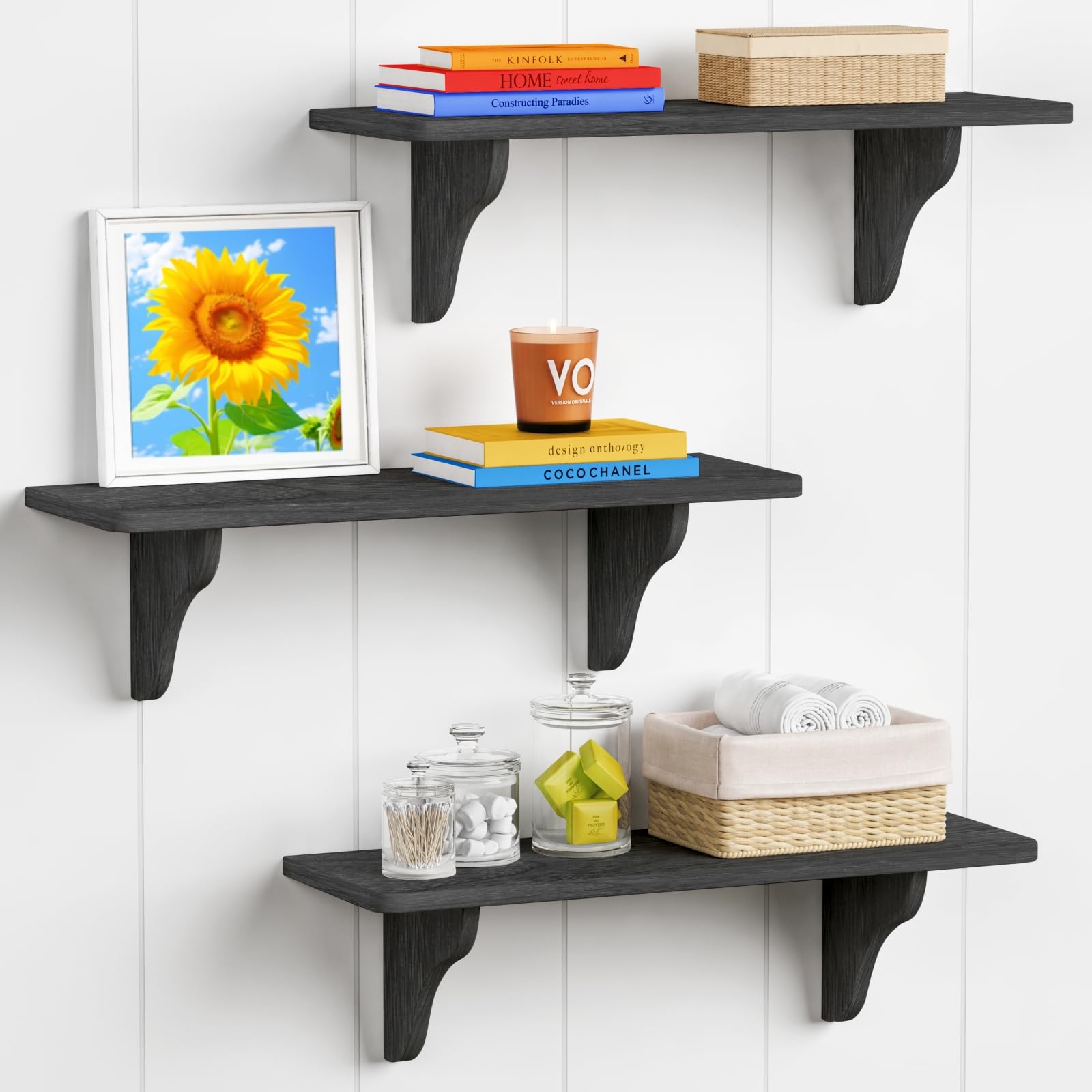 Snapklik.com : Forbena Wall Mounted Shelves For Bedroom 24 Inches Long ...