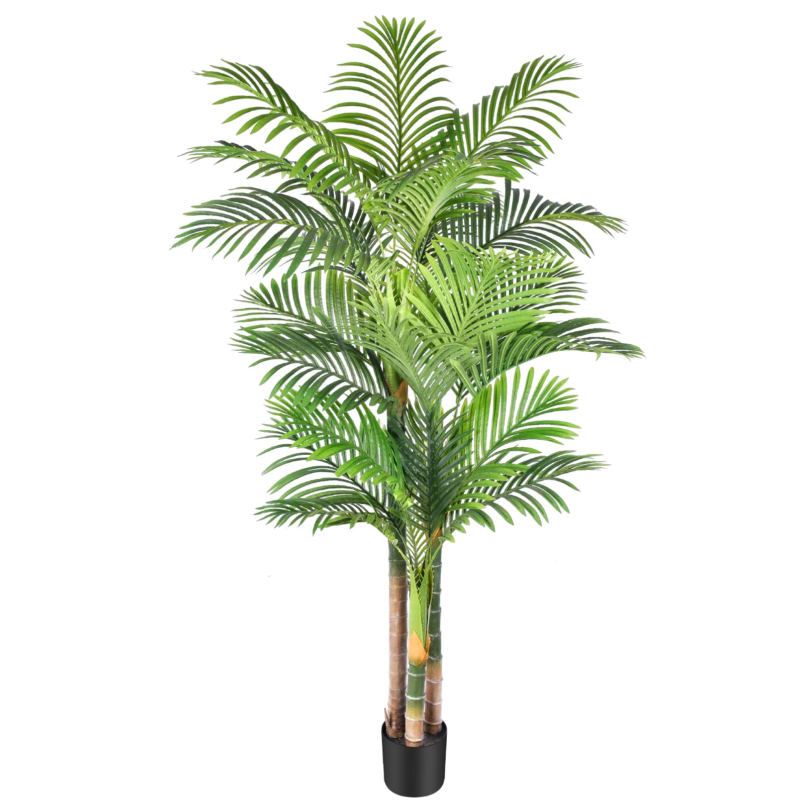Keeplush 6ft Tall Triple Golden Cane Palm Artificial Tree Large ...
