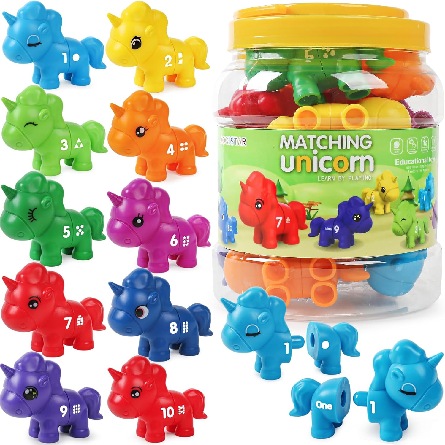 Amazon.com: kizh Montessori Numbers Matching Counting and Sorting Game ...