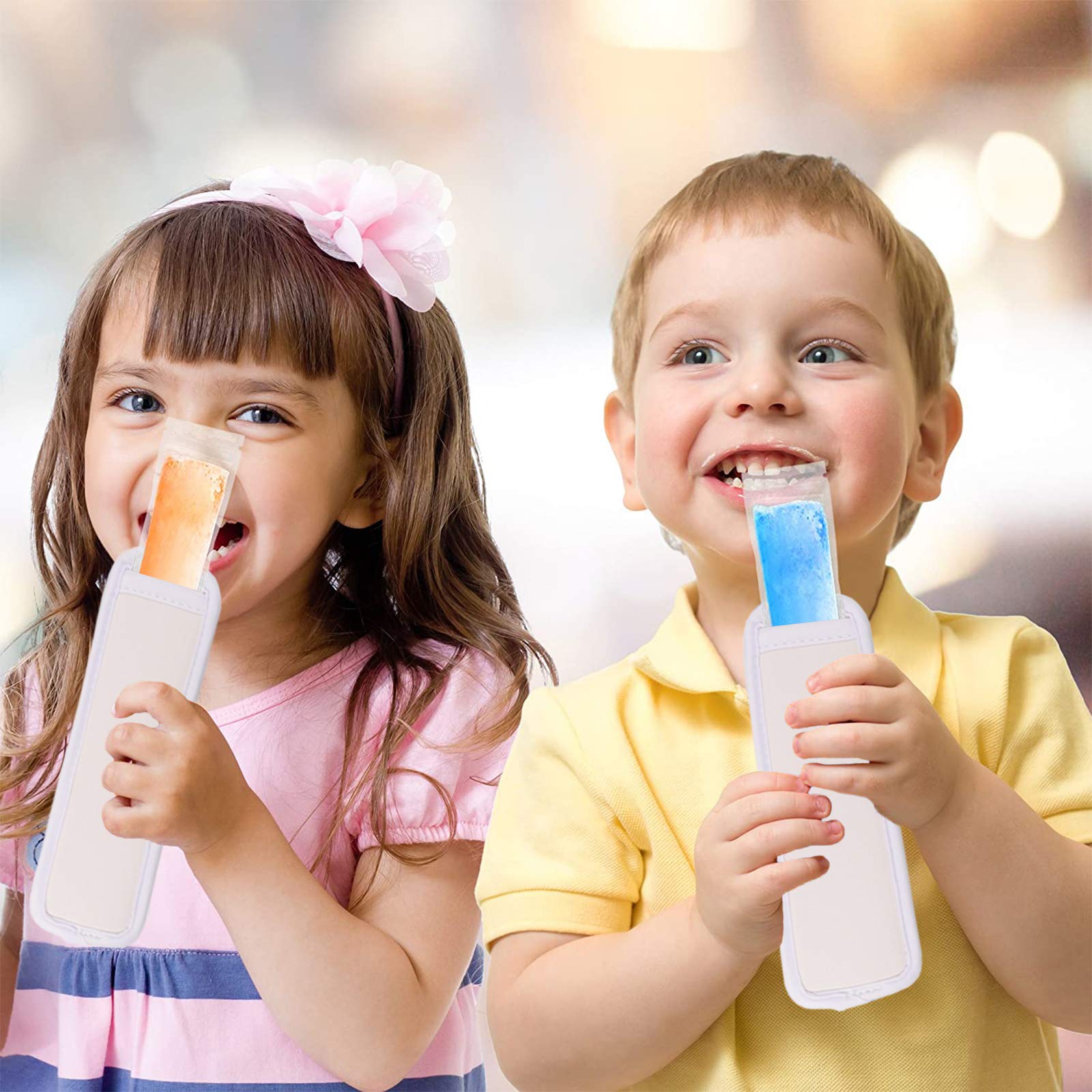 Snapklik.com : HaiMay 24 Pieces Reusable Popsicle Holders Popsicle Bags ...
