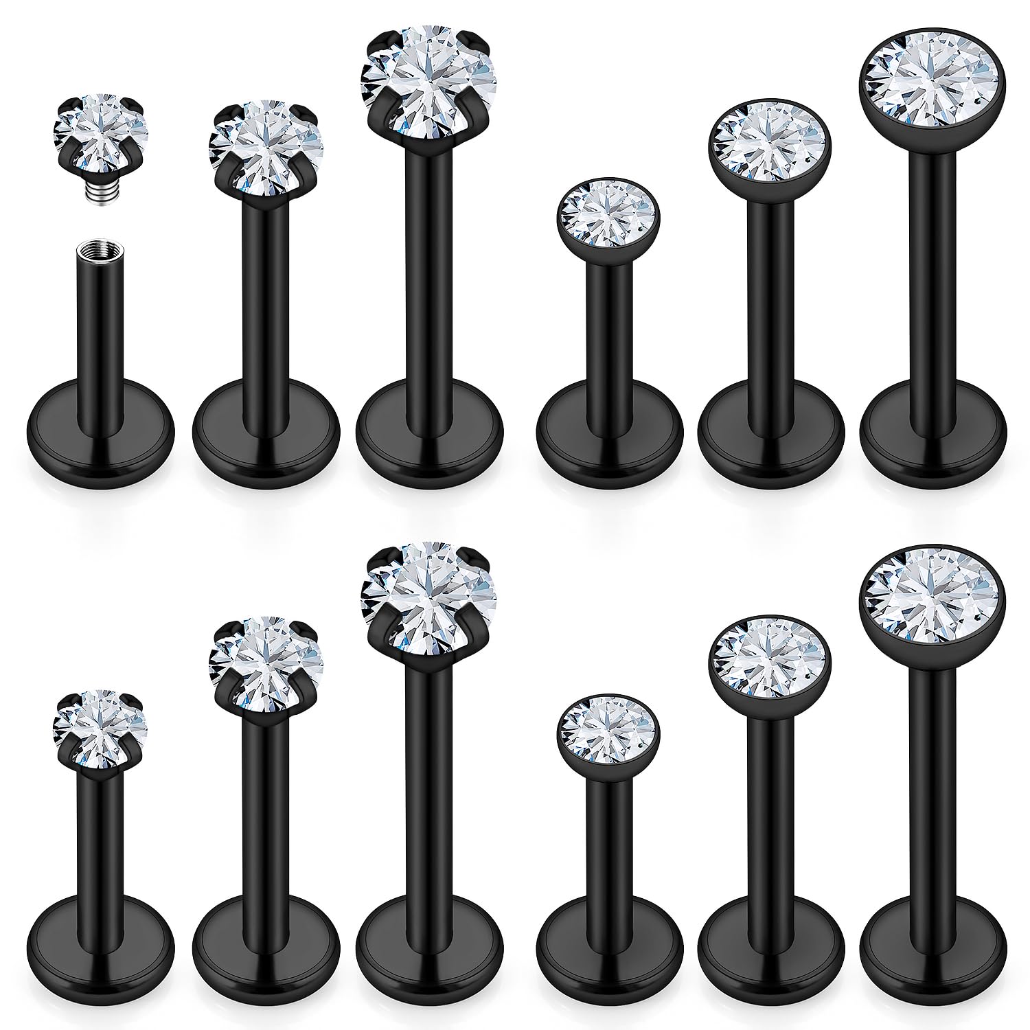 Amazon.com: 16G Lip Rings For Women Stainless Surgical Steel Labret ...