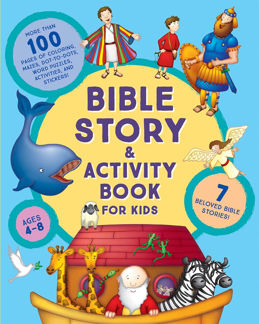 Amazon.com: Bible Story and Activity Book for Kids Ages 4 to 8: Over ...