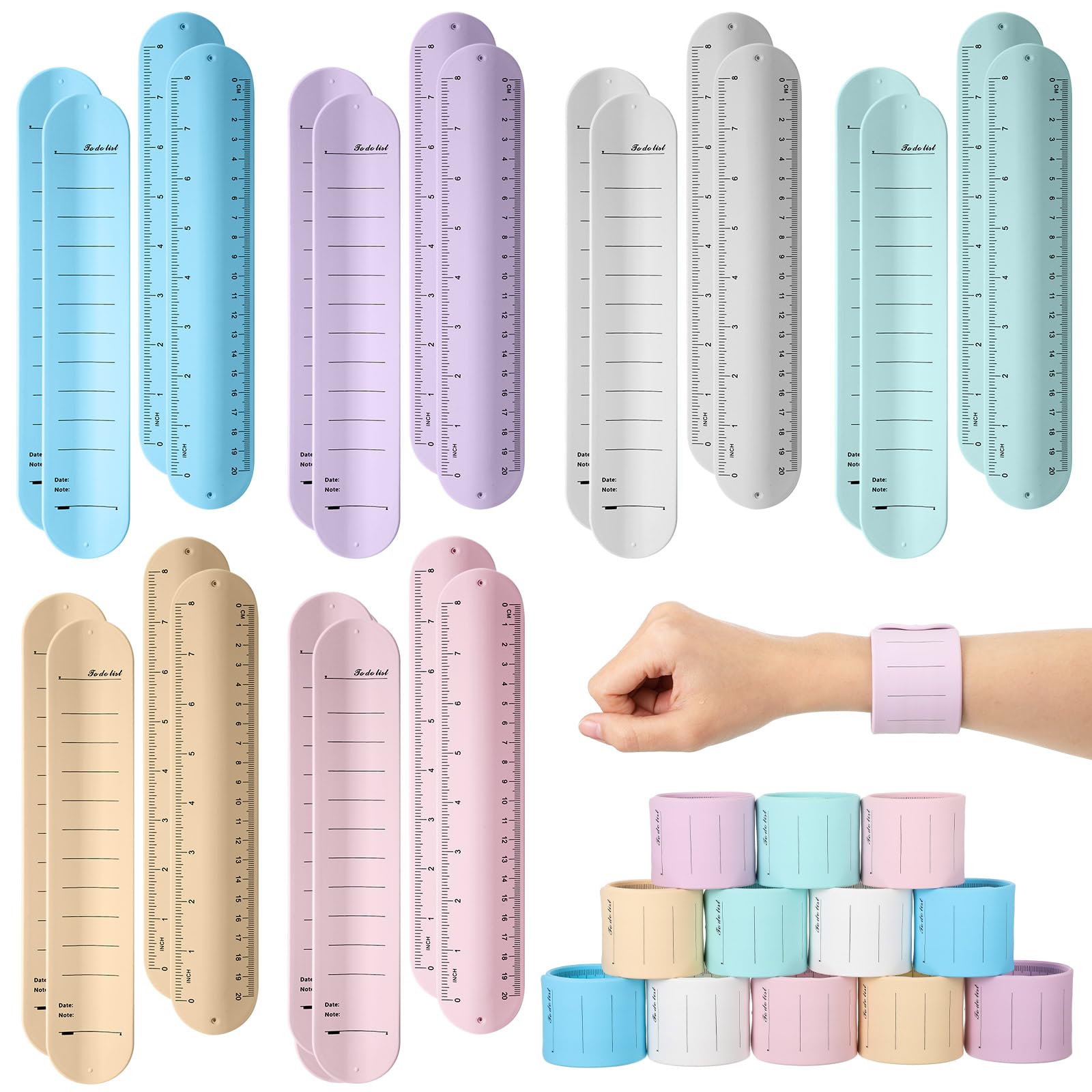 Amazon.com : Gemscream 24 Pcs Silicone Memo Wrist Band Nurse Notepad ...