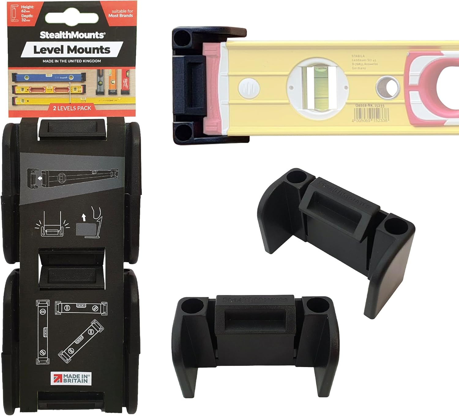 StealthMounts Universal Level Holder | Locking Level Mount Storage ...