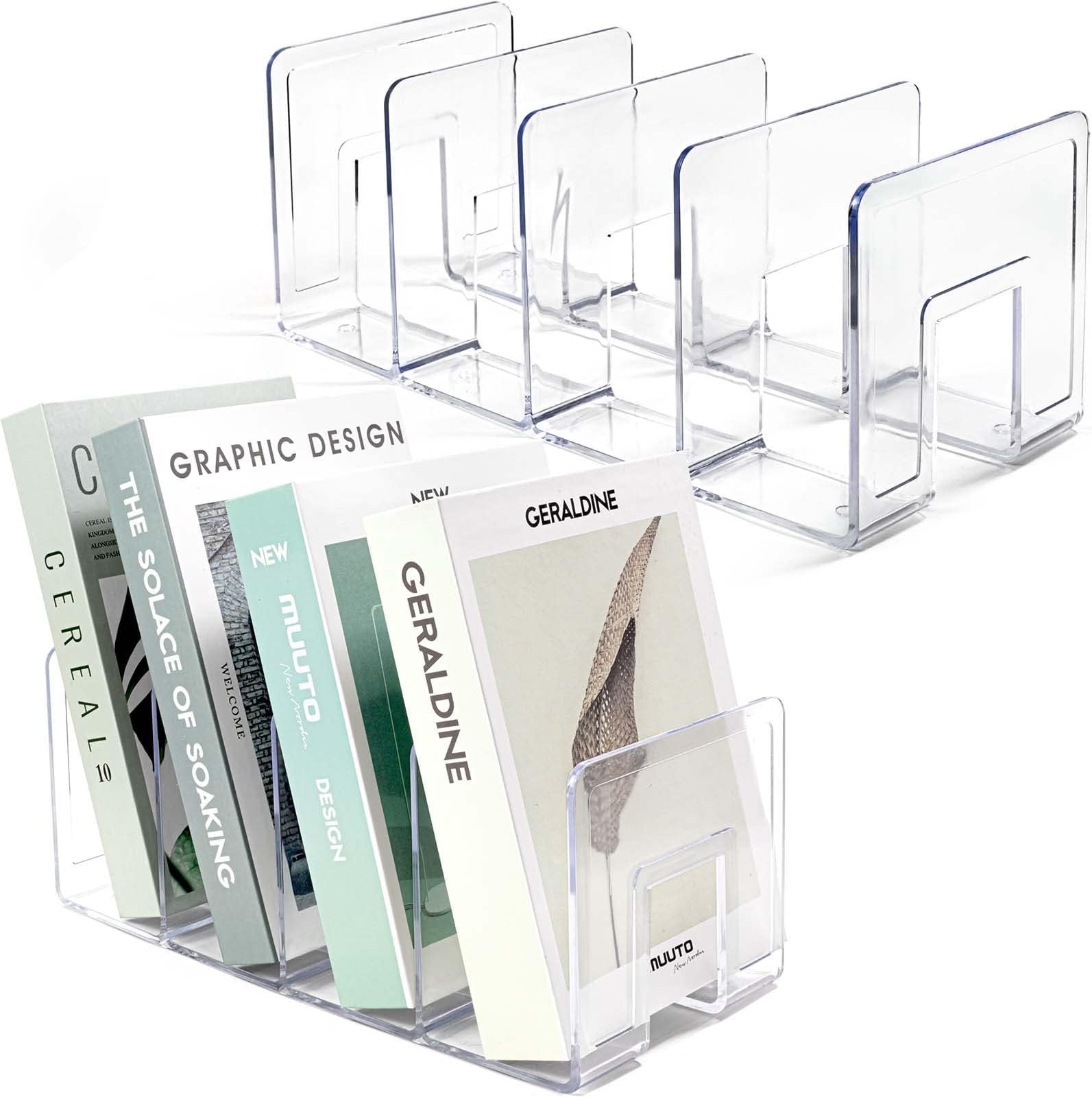 Amazon.com : Vowcarol Book Organizer Clear File Sorter, Large Slot ...