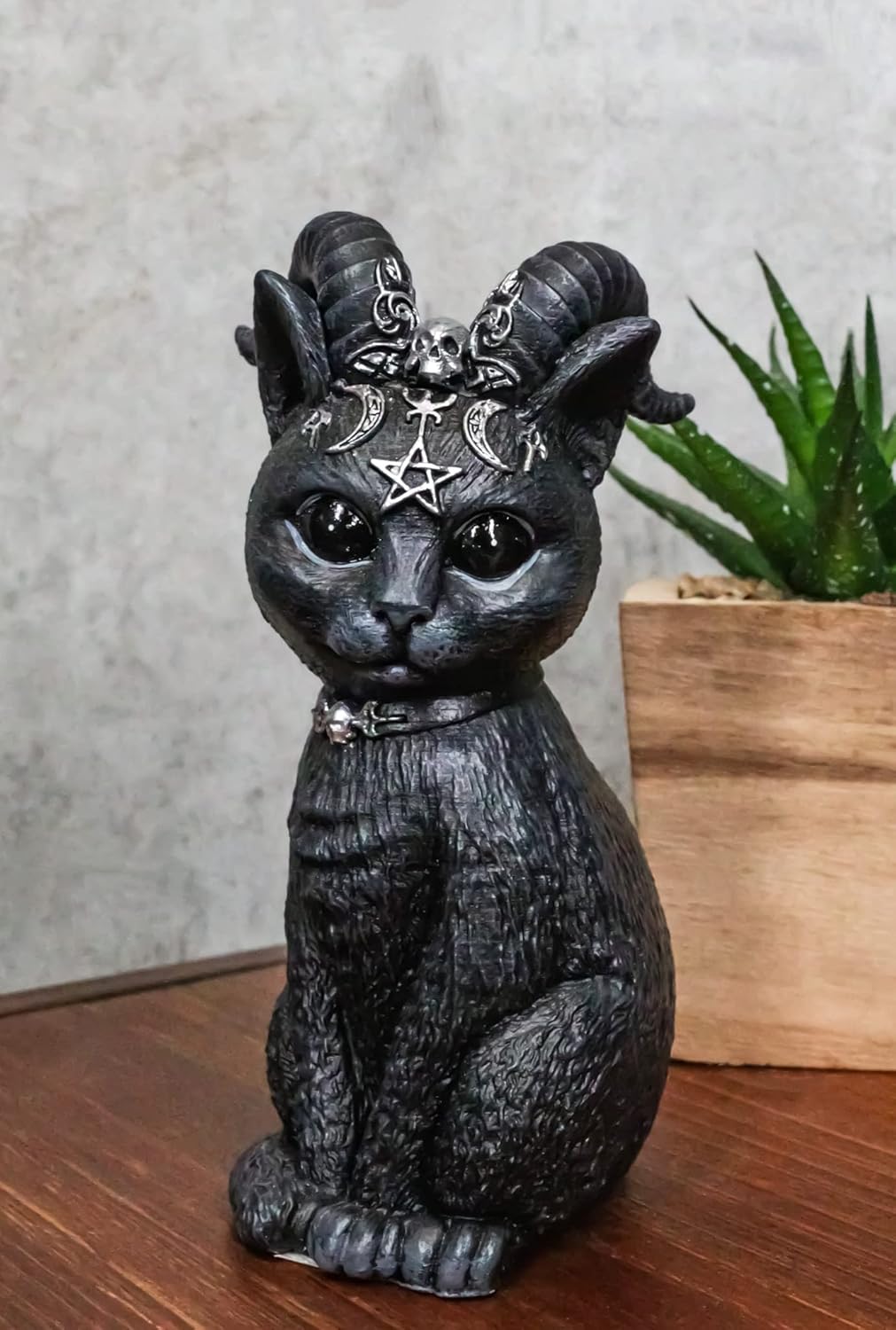 Amazon.com: Ebros Gift Gothic Cultic Fiends Gargoyle Cat Baphomet with ...