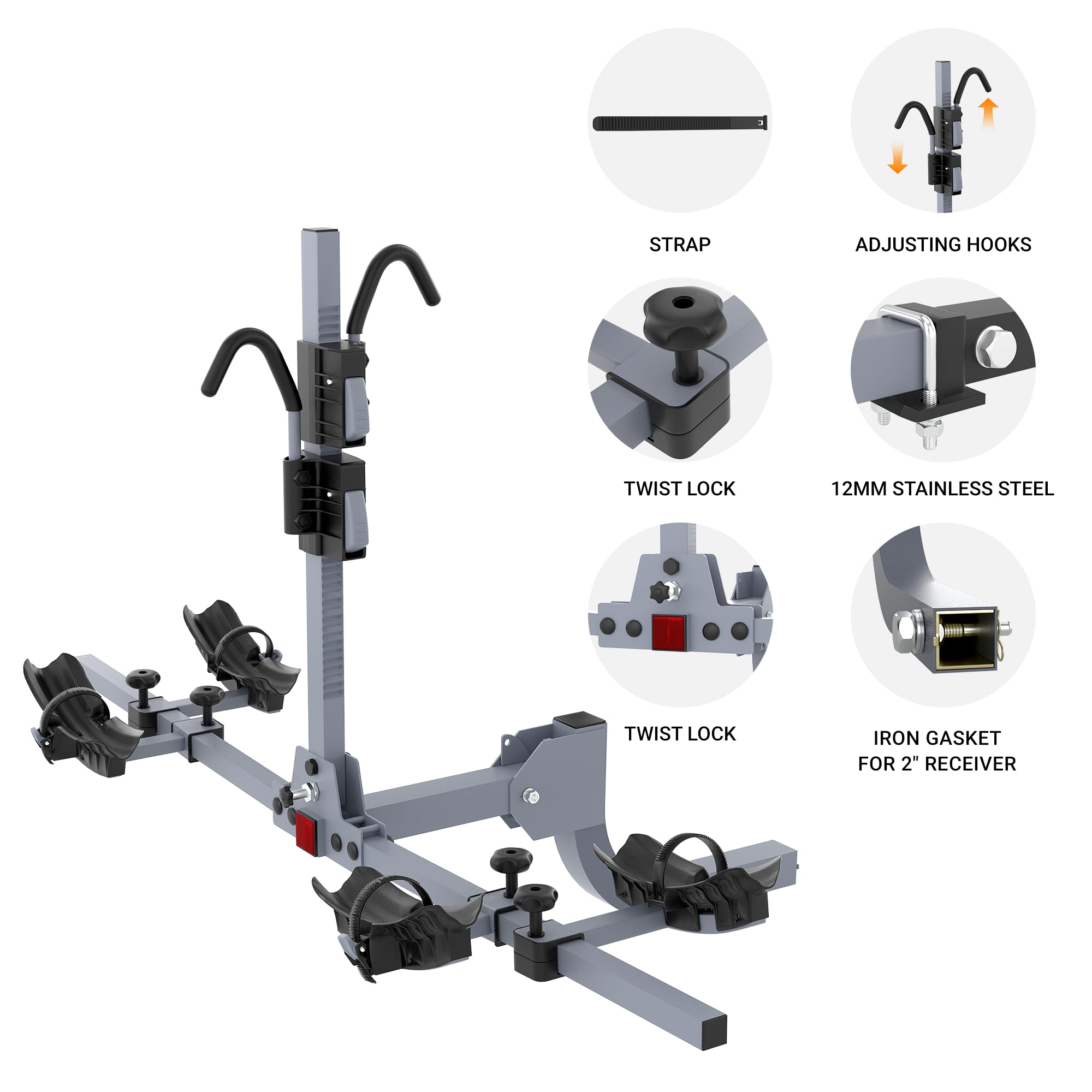 Snapklik.com : WILDROAD Hitch Bike Rack, Foldable 2-Bike Rack For ...