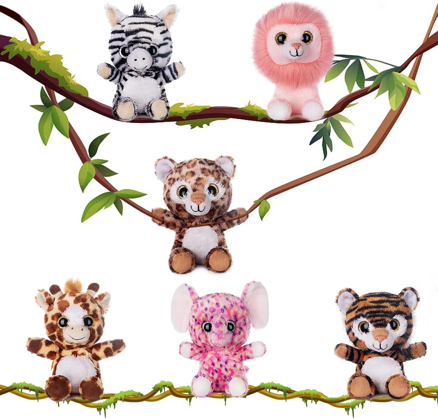 My OLi 7" Plush Toys Set Stuffed Animals Bundle of Forest Animal Toys ...