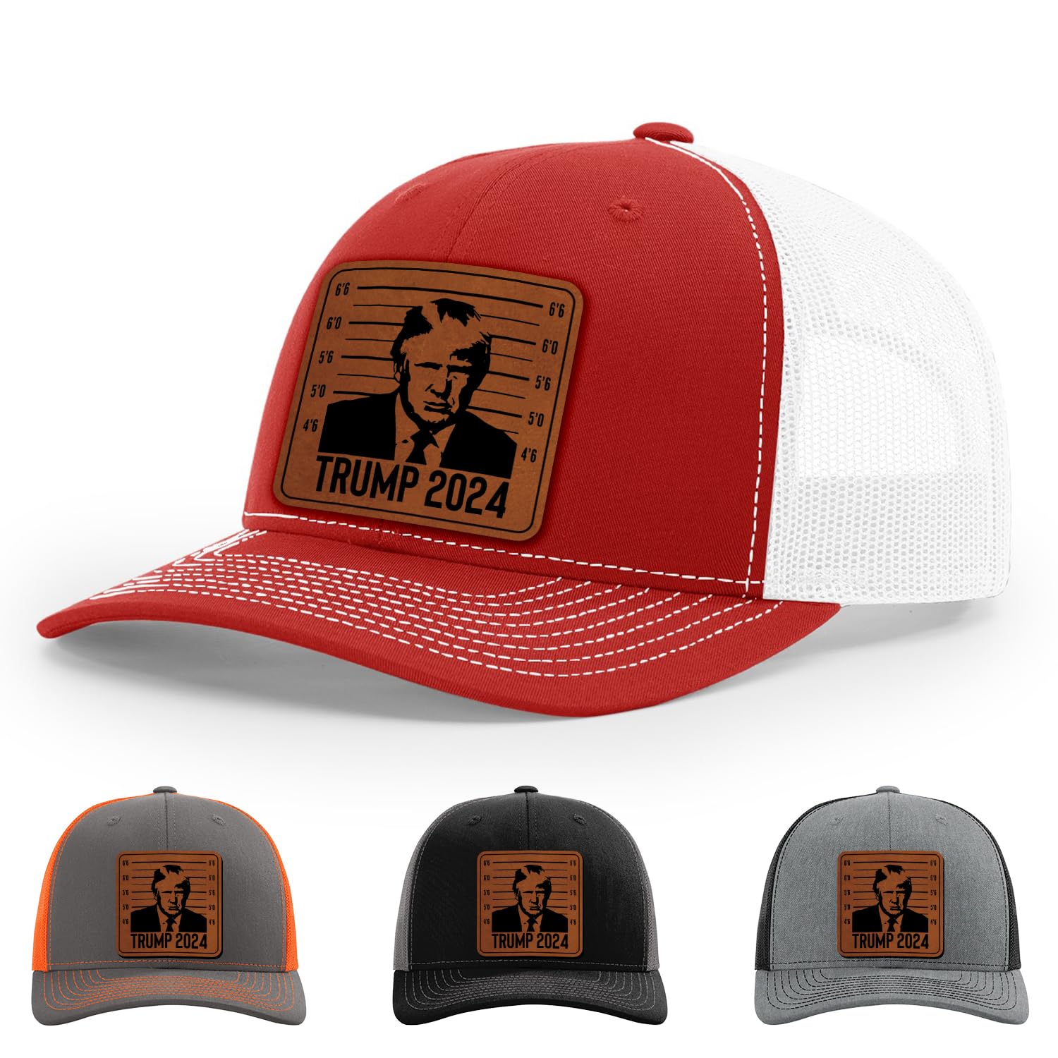 Amazon.com: Trump Mugshot, Trump 2024 Hat, 112 Style Trucker Leather ...