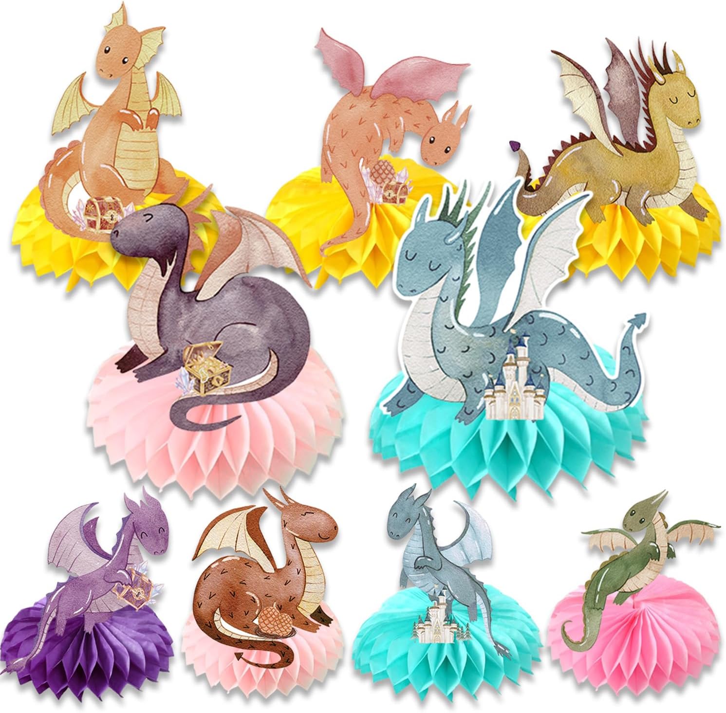 Amazon.com: Coskingland Dragon Birthday Party Decorations - 9PCS Dragon ...